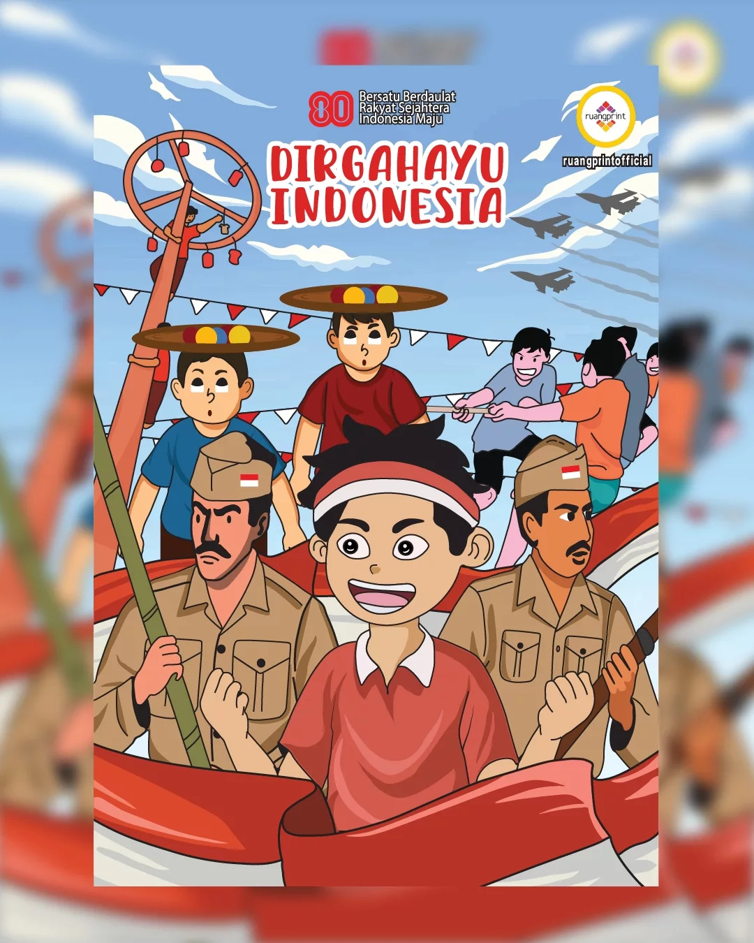 15 Contoh Desain Poster HUT RI ke 80 Terbaru